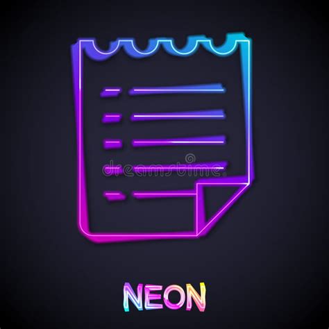 Glowing Neon Line Wish List Template Icon Isolated On Black Background