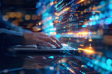 premium photo data science digital technology concept computer science engineer programming on