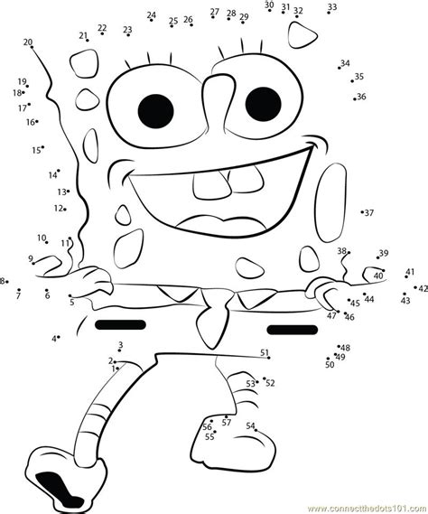 Spongebob Funny Dot To Dot Printable Worksheet Connect The Dots Worksheets Library