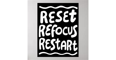 Reset Refocus Restart Bold Fun Bubble Letters Poster Zazzle