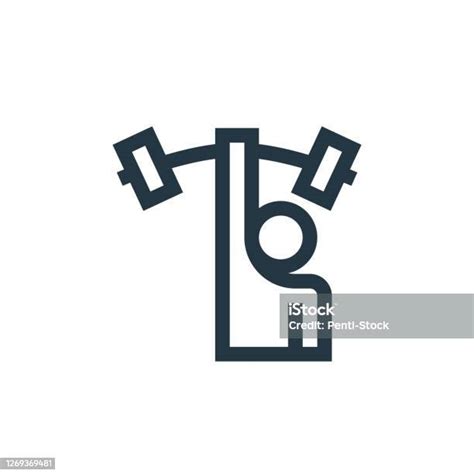 흰색 배경에 격리 된 역도 벡터 아이콘입니다 개요 웹 사이트 디자인 및 모바일 응용 프로그램 개발을위한 얇은 라인 역도 아이콘 얇은 라인 역도 윤곽선 아이콘 벡터