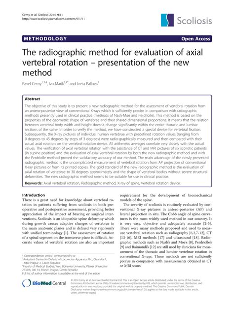Pdf The Radiographic Method For Evaluation Of Axial Vertebral