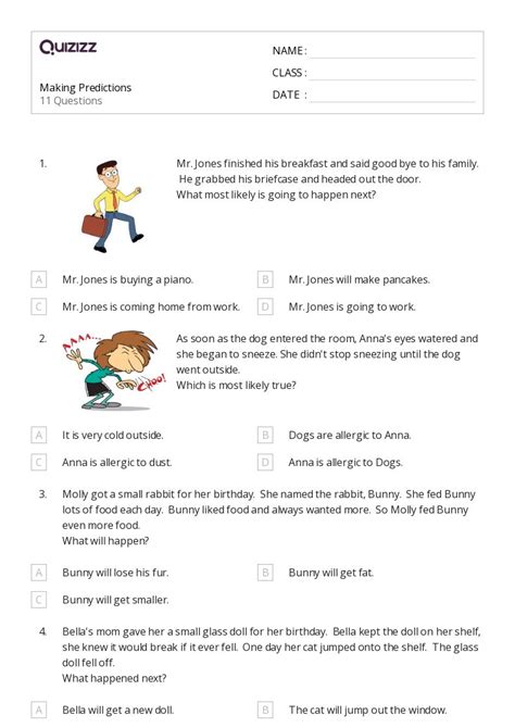 50 Making Predictions Worksheets For 7th Grade On Quizizz Free And Printable