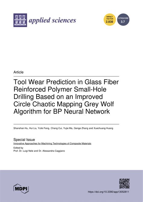 Pdf Tool Wear Prediction In Glass Fiber Reinforced Polymer Small Hole