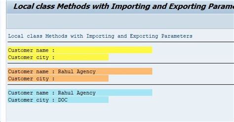 Sap For Abapers Local Class Methods With Importing And Exporting Parametersclass 5