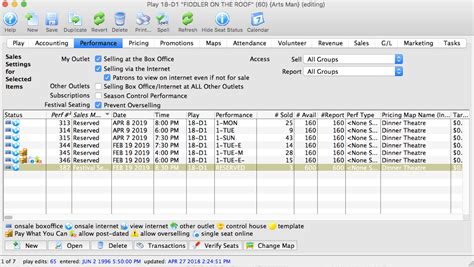Performance Tab Arts Management Systems