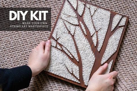 Diy Tree Silhouette String Art Kit For Adults Tree Branch Etsy