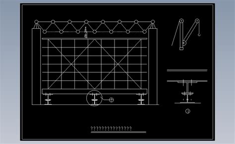 网架底座操作平台地面滑移示意图 Autocad 模型图纸下载 懒石网