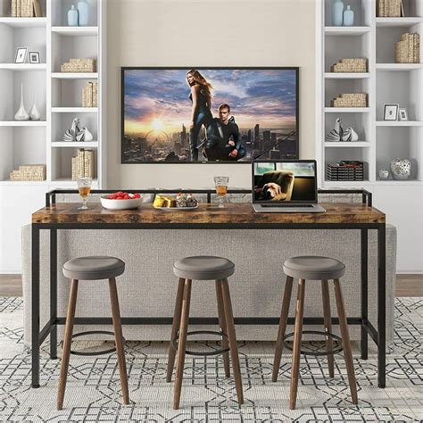 Behind Sofa Bar Table Cabinets Matttroy