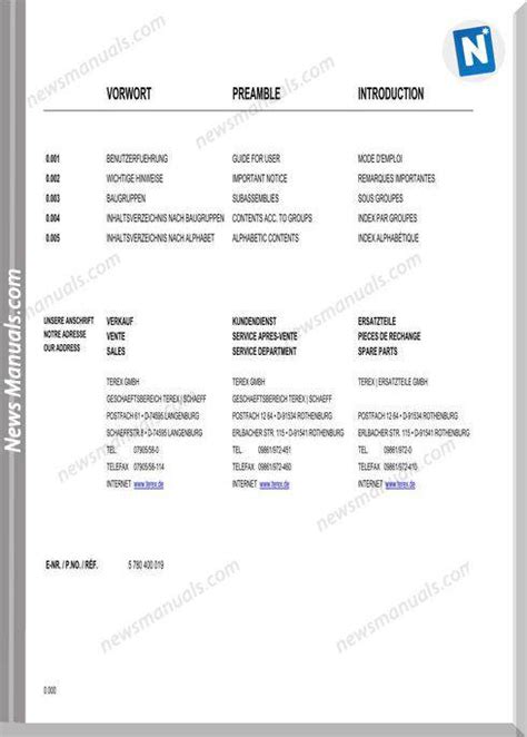 Terex Wheel Loaders Tl160 0199 Mit Bilder Part Manual