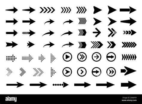 Set Of New Style Black Vector Arrows Isolated On White Arrow Vector