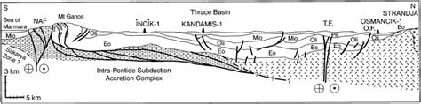 A Geological Cross Section Showing Structural Relationships Between The Download Scientific