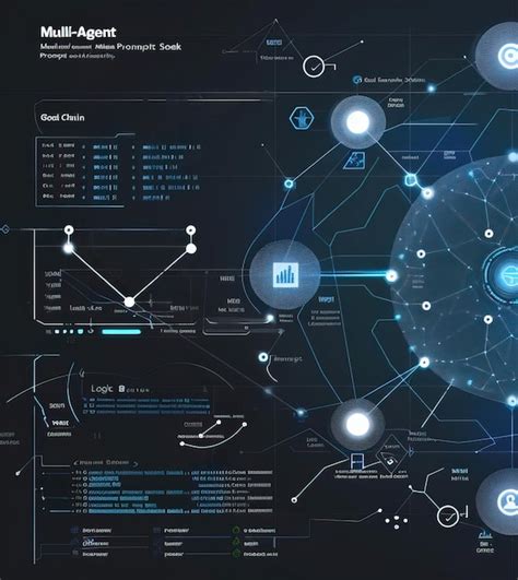 premium photo multiagent goal seek chain prompt logic an abstract background