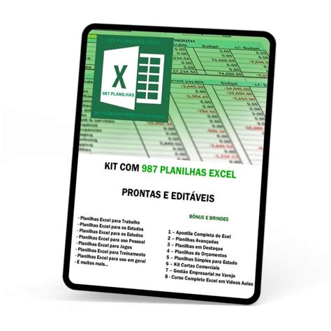 987 Planilhas Excel Prontas Planilhas Excel Com Direitos De Revenda