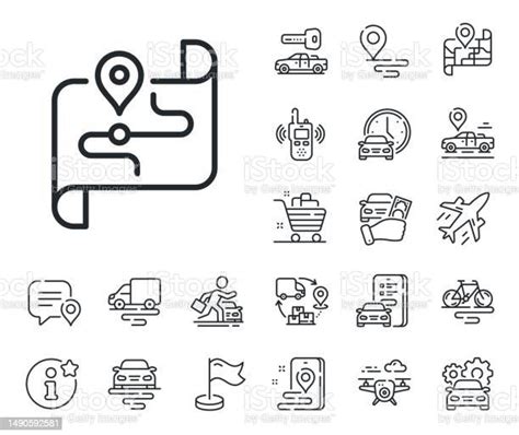 지도 선 아이콘입니다 도로 여행 표지판 비행기 공급망 및 장소 위치 벡터 거리에 대한 스톡 벡터 아트 및 기타 이미지 거리 고급 교통 Istock