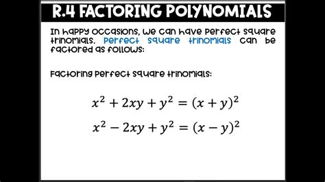 Prefect Square Trinomials YouTube