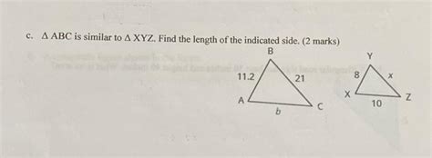 Solved C ABC Is Similar To XYZ Find The Length Of The Chegg Com