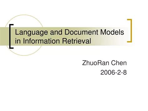 ppt language and document models in information retrieval powerpoint