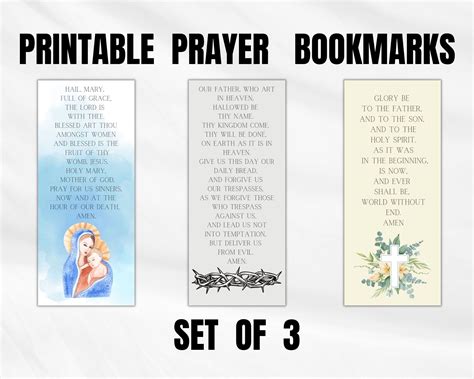 Printable Christian Bookmarks On Prayer