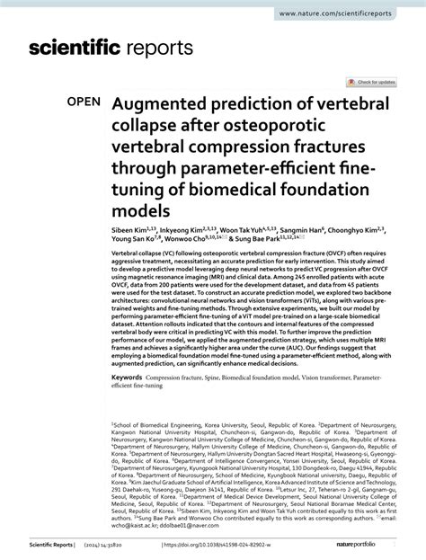 Pdf Augmented Prediction Of Vertebral Collapse After Osteoporotic Vertebral Compression