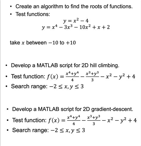 Solved Create An Algorithm To Find The Roots Of Functions
