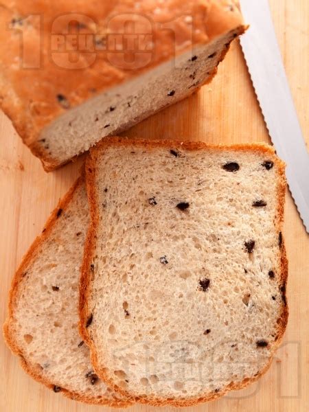 Домашен хляб с маслини за хлебопекарна със суха мая