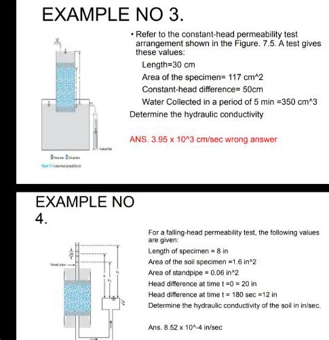 Example No 3 Refer To The Constant Head Permeability Test Arrangement S