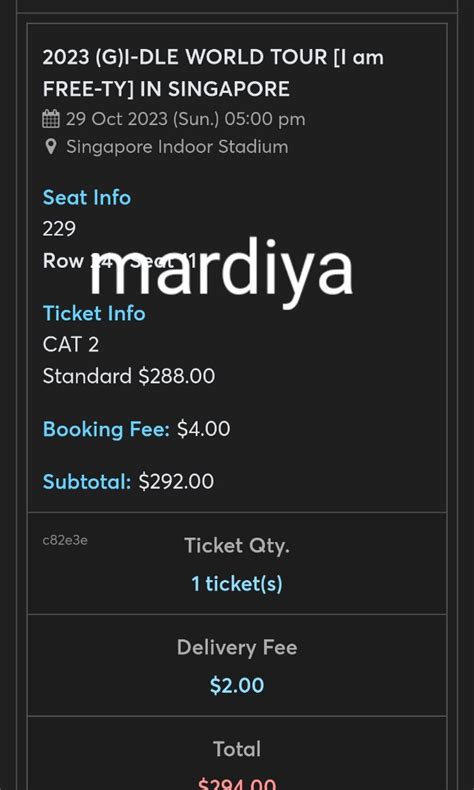 2023 Gi Dle World Tour I Am Free Ty In Singapore Tickets