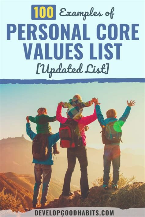 100 Examples Of Personal Core Values List Self Help Resources