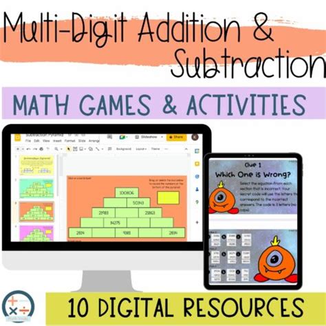 Multi Digit Addition And Subtraction Games And Activities Digital Math