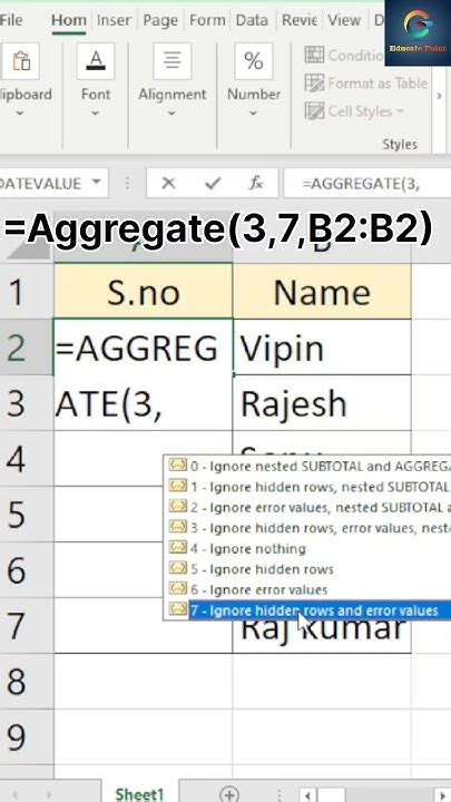 💯how To Create A Dynamic Serial Number In Excel 🔥shortsvideo