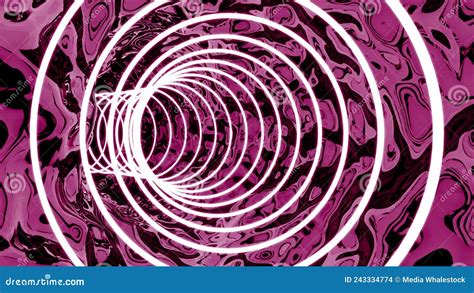 Abstract Spreading Signal Rings Creating Tunnel Effect Seamless Loop