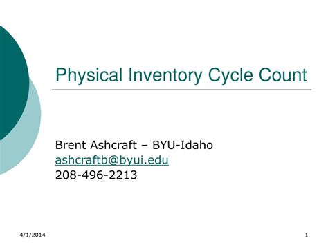 PPT Physical Inventory Cycle Count PowerPoint Presentation Free Download ID 515813