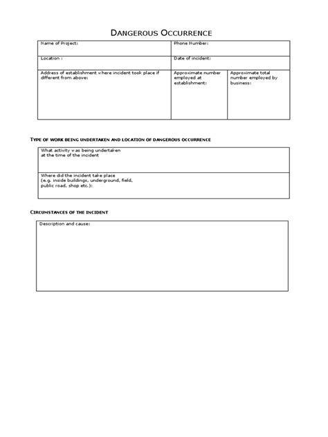 Dangerous Occurence Ir3 Form Pdf Explosion Safety