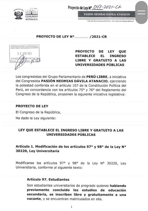 En Voz Alta Proyecto De Ley N° 047 2021 Cr Que Facebook