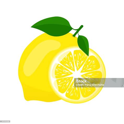 녹색 잎과 레몬을 얇게 썬 레몬 포스터 로고 라벨 배너 스티커 제품 포장 디자인 등 벡터 그림 0명에 대한 스톡 벡터 아트 및