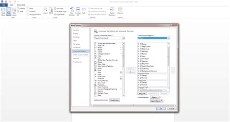 Microsoft Office Unable To Edit Ribbon To Display Custom Tabs On Word