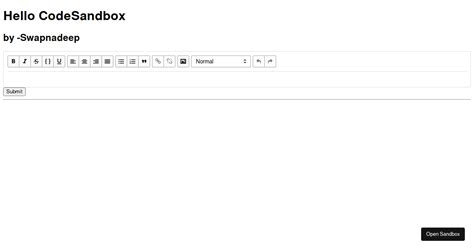 React Rich Text Editor Examples Codesandbox