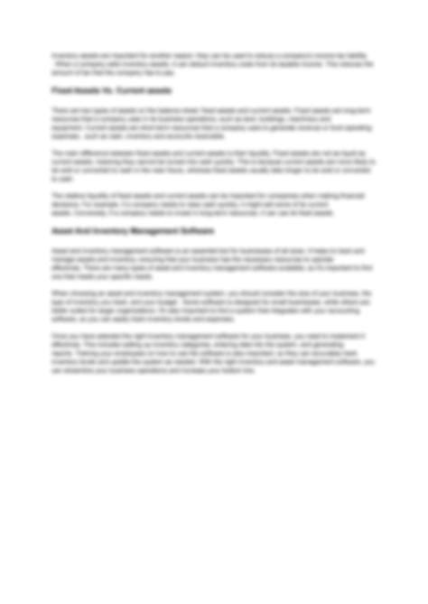 Solution What Is The Difference Between Inventory And Fixed Assets Pdf