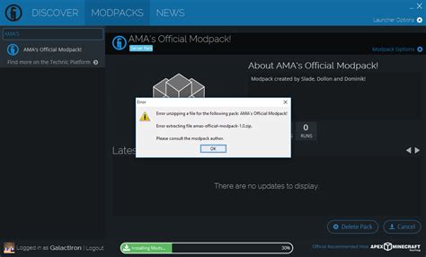 [custom Modpack] Error Downloading File For The Following Pack