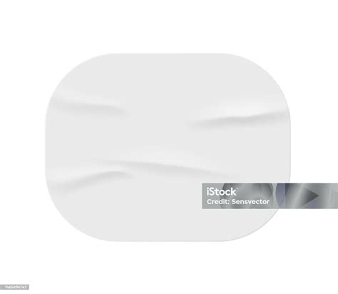 Ed 모서리가 있는 직사각형 종이 스티커 주름진 접착 질감과 복사 공간이 있는 엠블럼 또는 레이블의 격리된 아이콘입니다 현실적인 스타일 그림의 벡터 직사각형에 대한 스톡