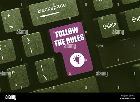 Handwriting Text Follow The Rules Word Written On Learn To Conform The