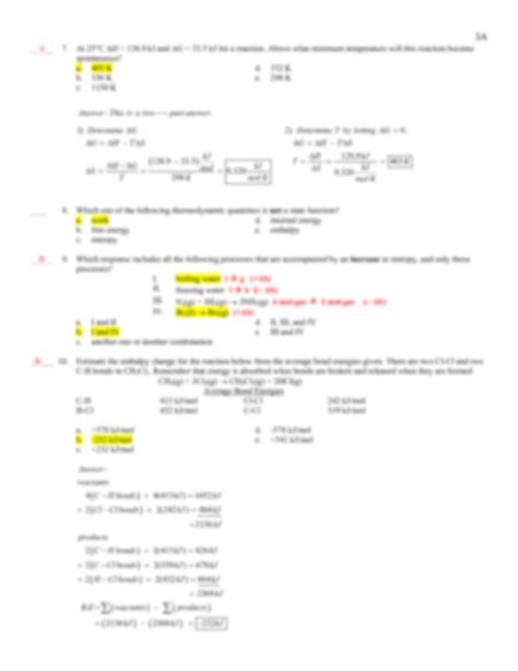 Solution General Chemistry 2 Thermodynamics Sample Problems With