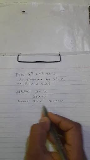 If Fxx3x2 Axb Is Divisible By X2 Xfind A And B Filo