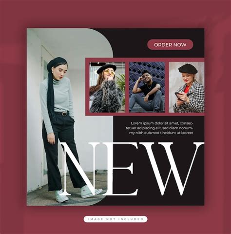 패션 소셜 미디어 포스트 디자인 또는 인스타그램 포스트 디자인 템플릿 프리미엄 벡터