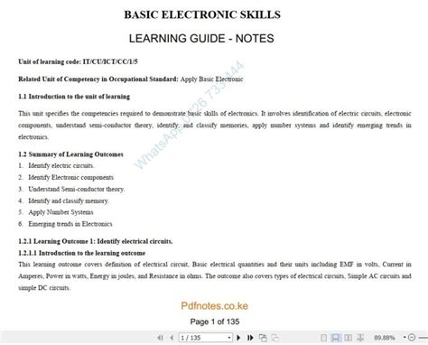 Basic Electronics Skills Pdf Notes Level 5 Tvet Cdacc Cbet Pdf Notes