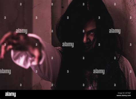 Scary Ghost Woman Asian Ghost Or Zombie Horror Creepy Scary Have Hair