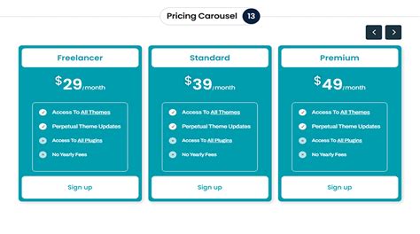 Divi Pricing Tables Module Carousel Layouts Divi Layouts