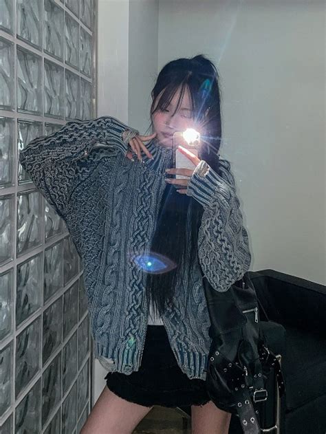 유랜 프롬 투웨이 워싱 구제 니트집업