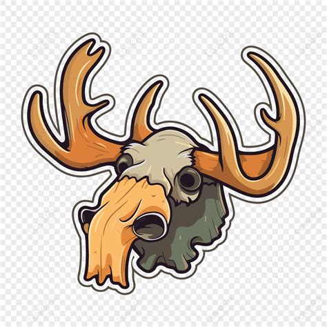 사슴 머리 재미있는 스티커 일러스트 벡터상표 Png 일러스트 무료 다운로드 Lovepik